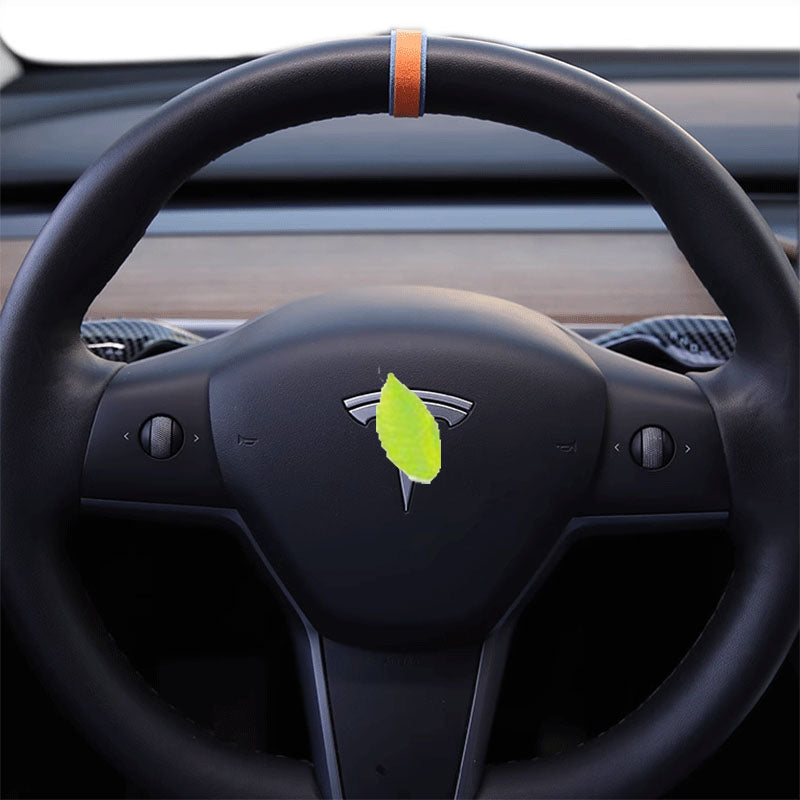 TAPTES® Alcantara Steering Wheel Return Marker Sticker for Tesla Model ...