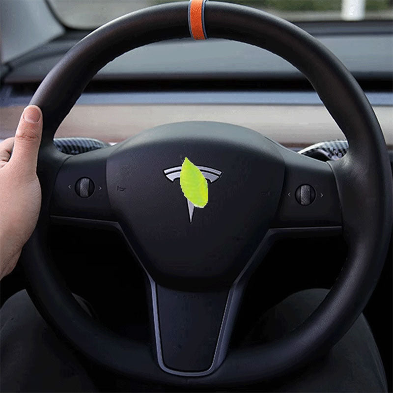 TAPTES® Alcantara Steering Wheel Return Marker Sticker for Tesla Model ...
