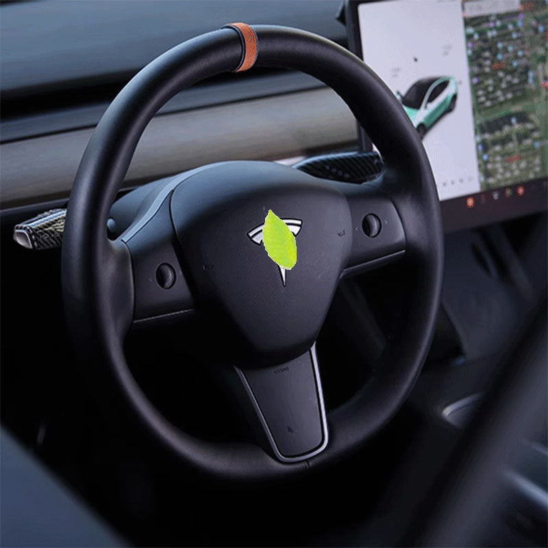 TAPTES® Alcantara Steering Wheel Return Marker Sticker for Tesla Model ...