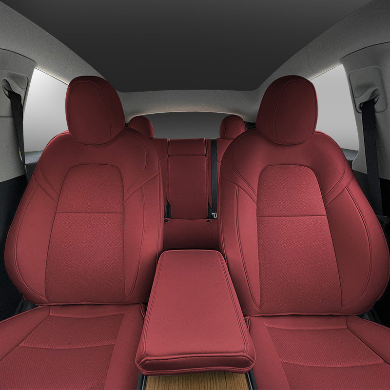 Wine red leather seats store