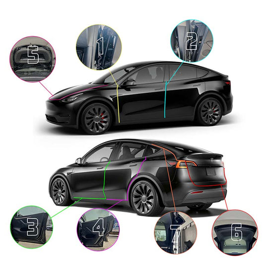TAPTES Car Door Noise Reduction Kit Protection Kit for Tesla Model S 3 X Y Set of 7