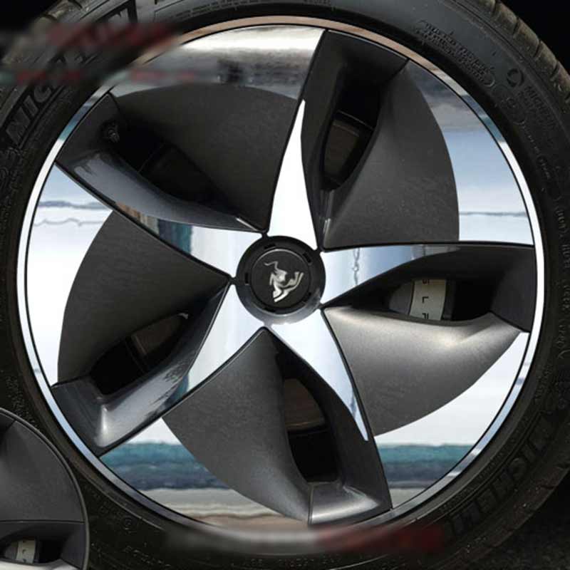 TAPTES Wheel Hub Sticker for Tesla Model 3, Wheel Hub Decoration, Set ...