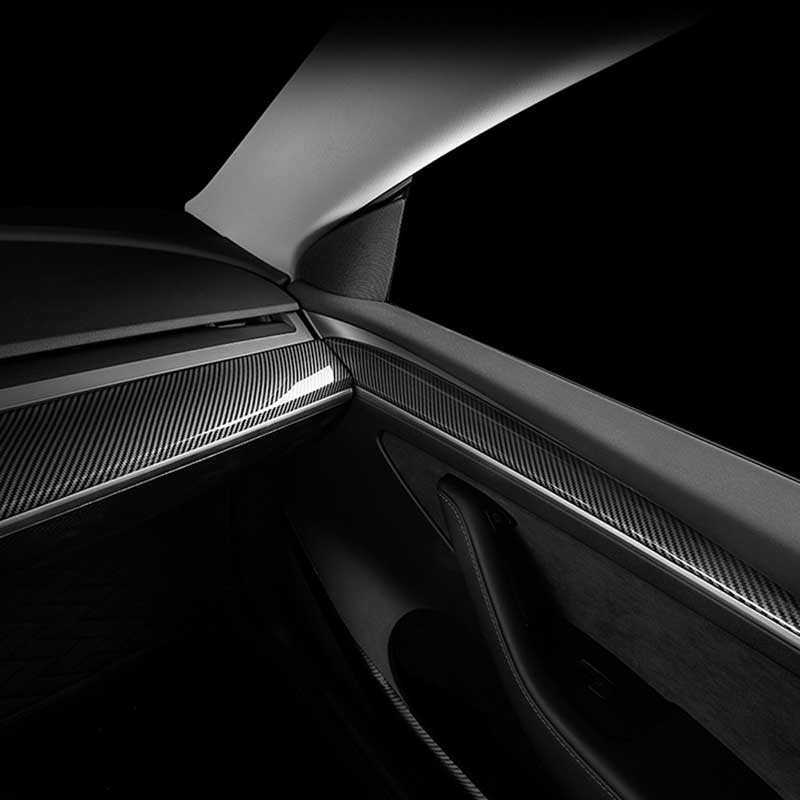 TAPTES Carbon Fiber Style Door Inner Panel Trim for Model Y Model 3 20 ...